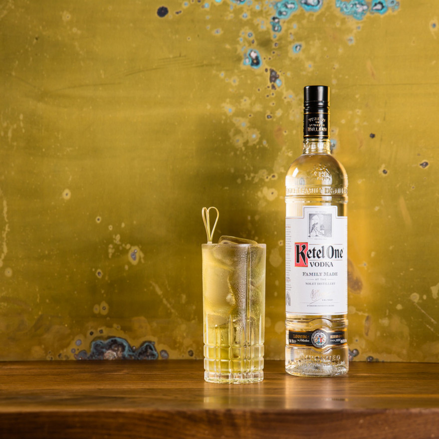 Ketel One Garnished with Good Be World Class. Plant a Tree